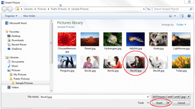 How to fill a shape with a picture in Word