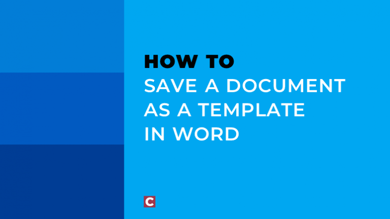 How to save a document as a template in Word