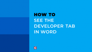 How to see the Developer tab in Word