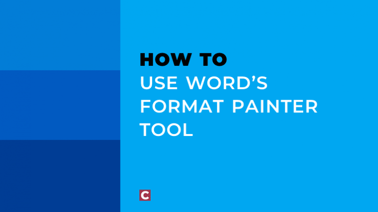 How to use Word's format painter tool