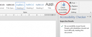 Word document accessibility: checking and improving